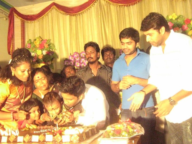 Silambarasan TR : Simbu with Jeyam Ravi at Santhanam's family function.