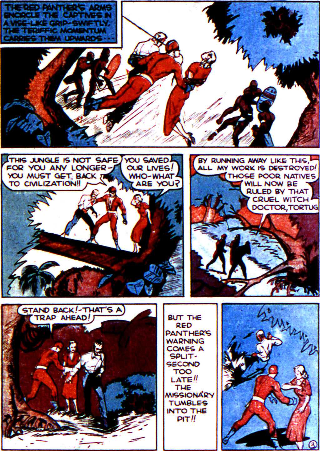 The Comic Book Catacombs: Red Panther in "Blood Lust" (Fiction House;1940)