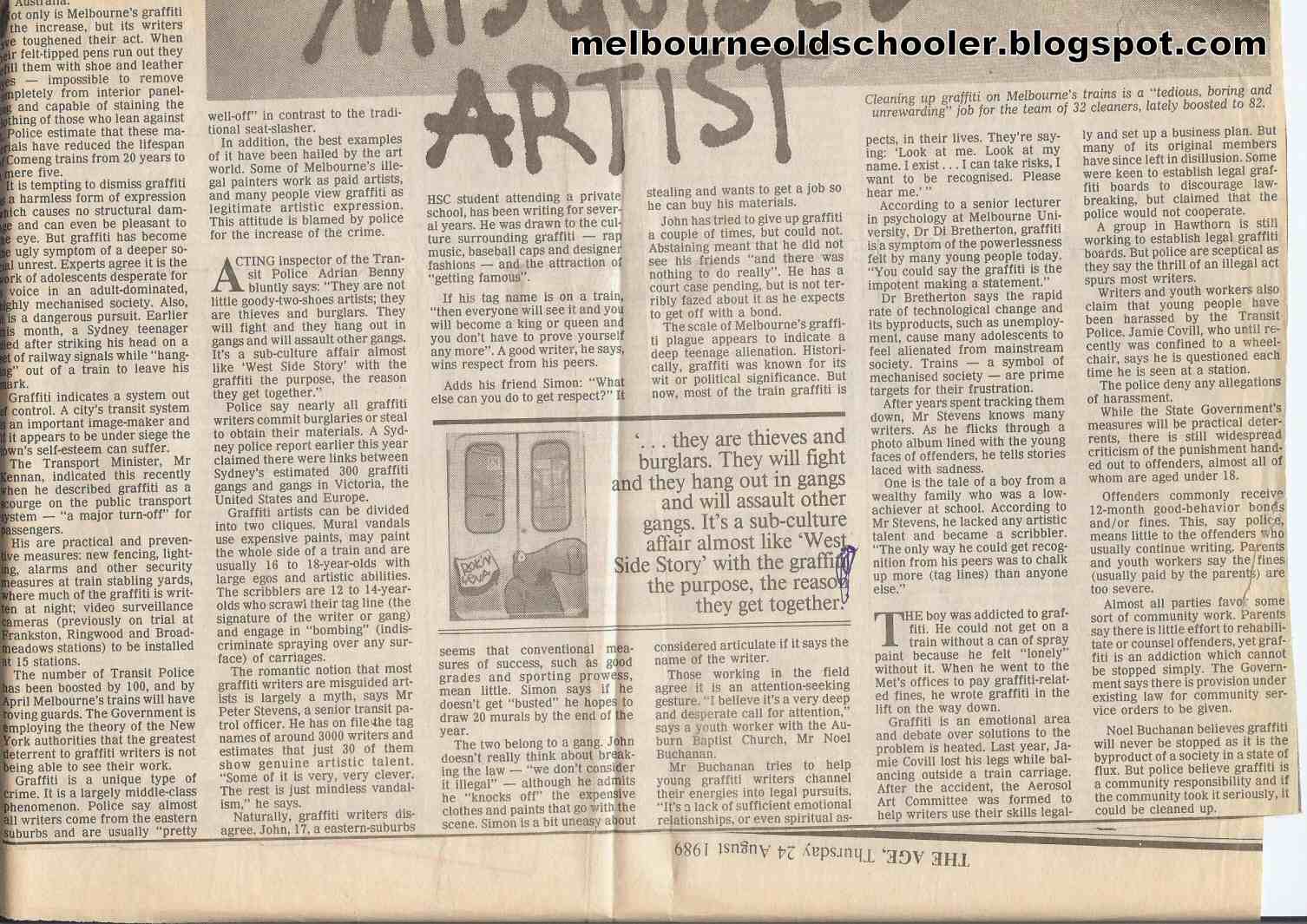 Melbourne Oldschooler - Old School Melbourne Graffiti: Myth of the ...