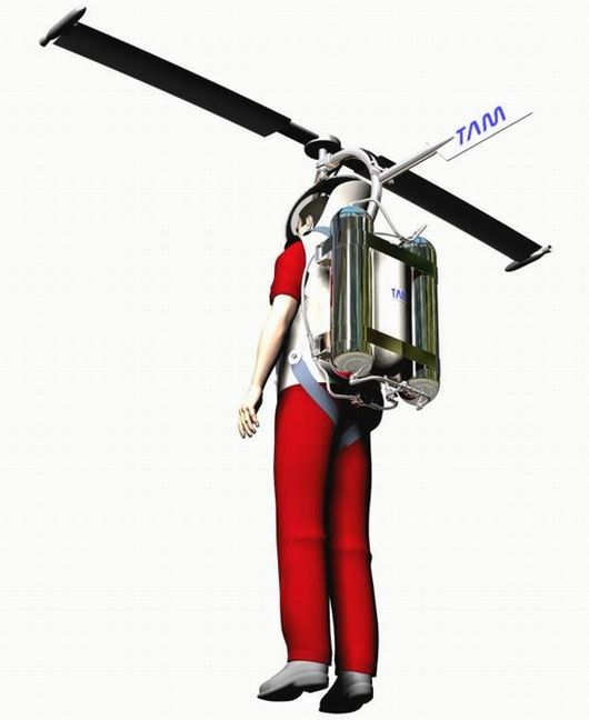 Unrealistic Future: Strap-on Rocket-Powered Personal Helicopter