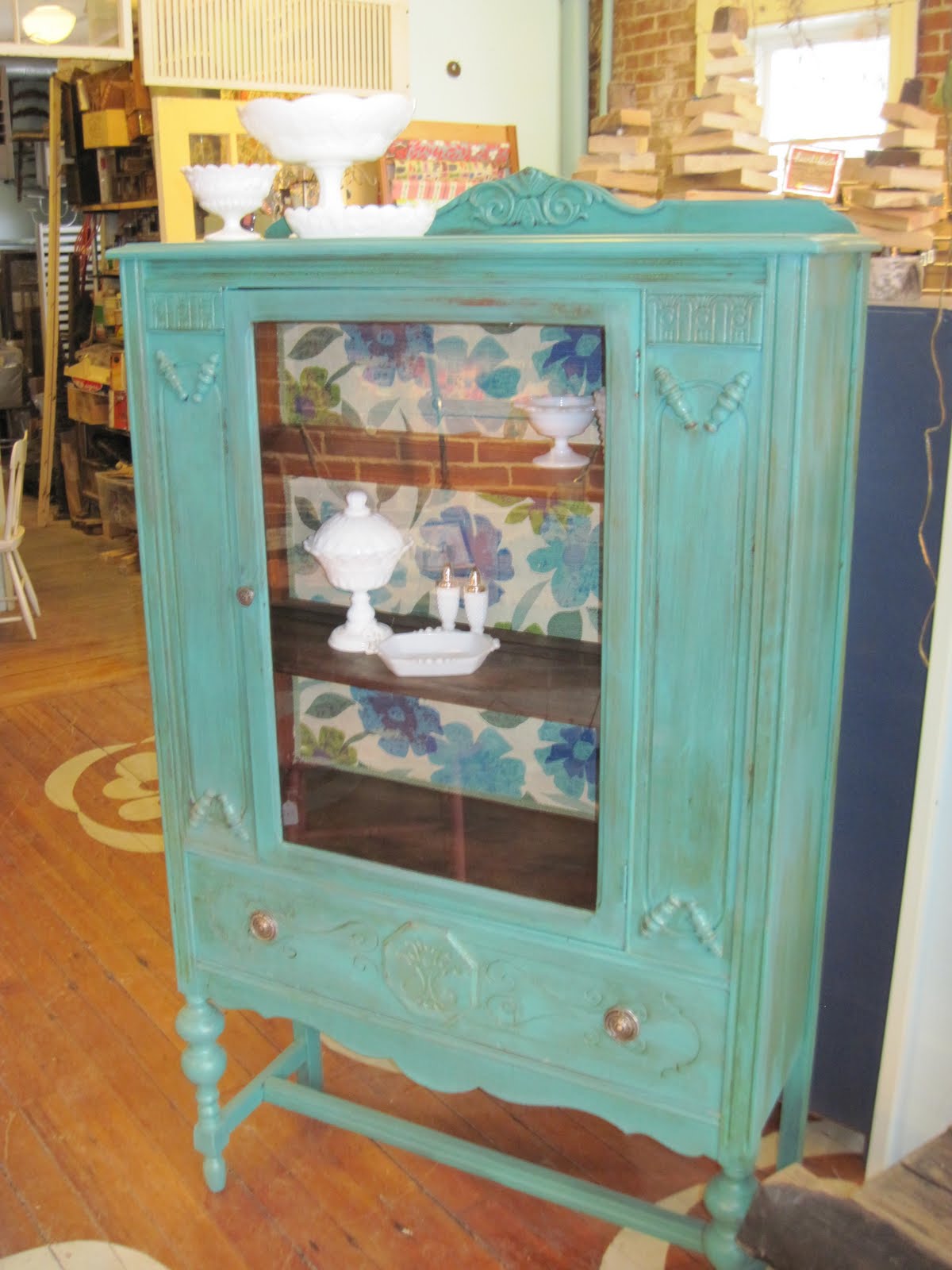 sticks and bricks: turquoise hutch