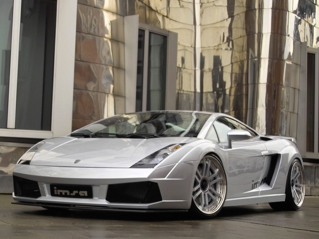 Front Silver Lamborghini Gallardo Wallpaper | Urban Art Wallpaper