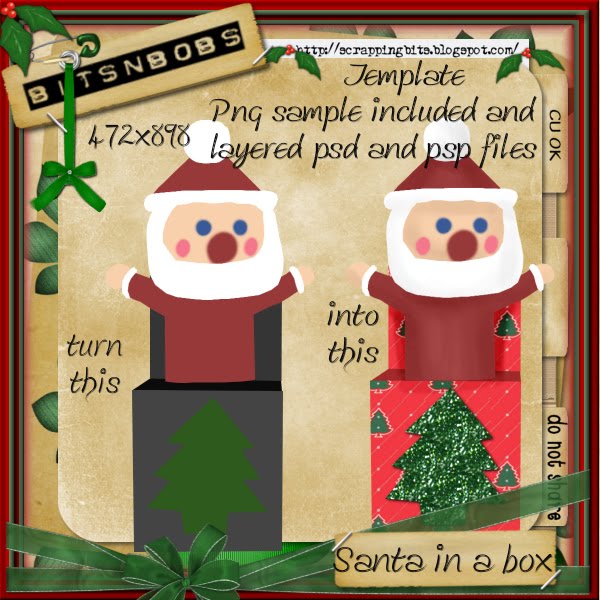 Bits N Bobs: Freebie - Santa in a box template