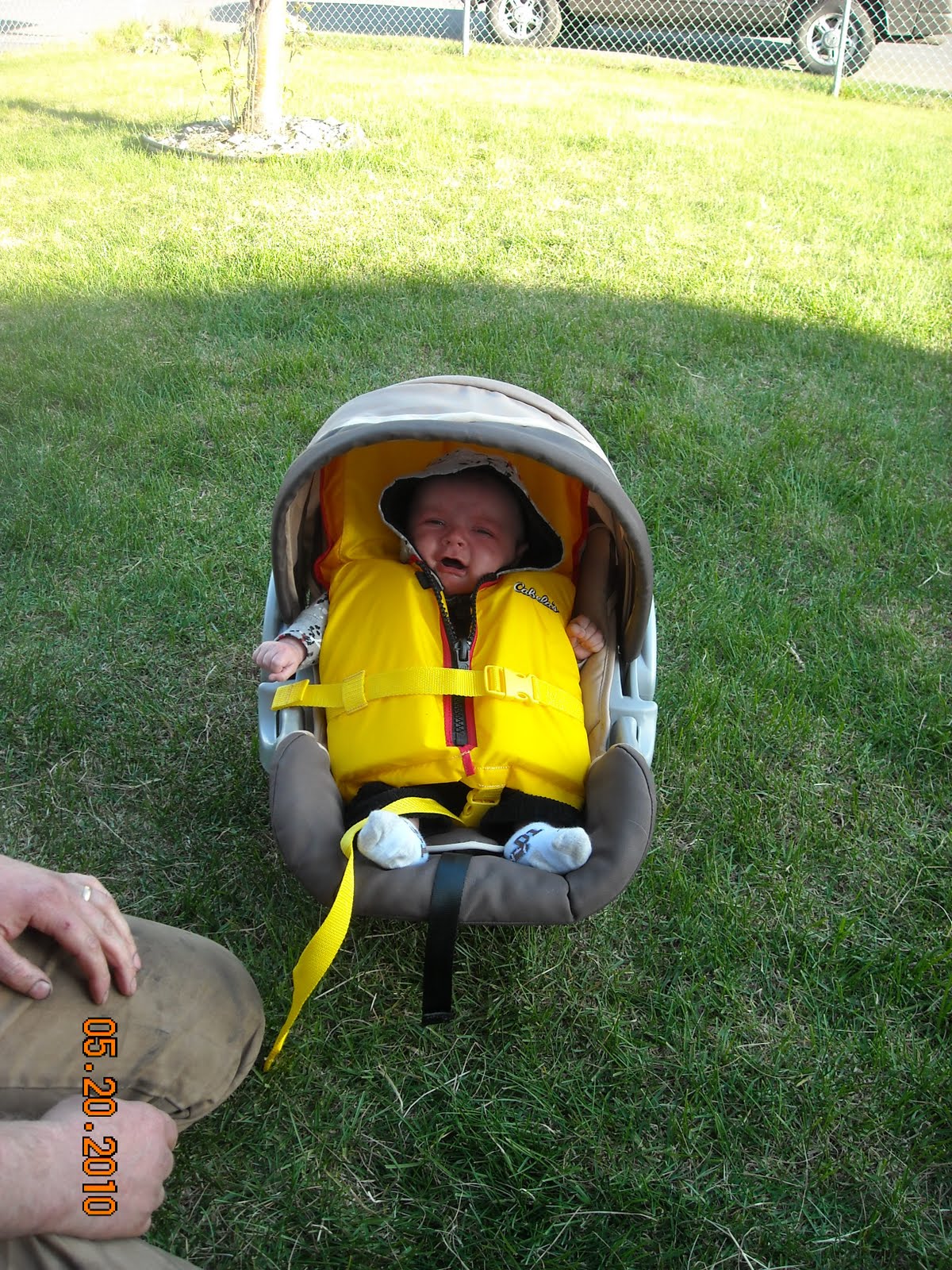 The Adventures of Chason Rangitsch: Trying on his first life vest!