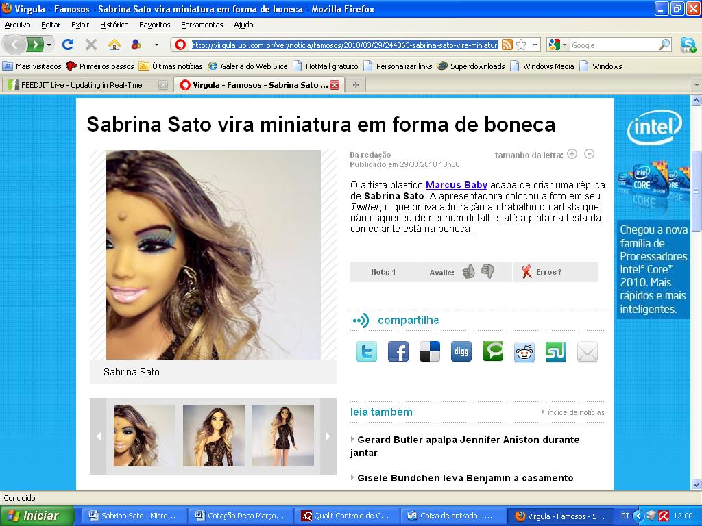 BONECOS DO BABY: O sucesso da boneca Sabrina Sato: Ego, O Fuxico, Quem ...