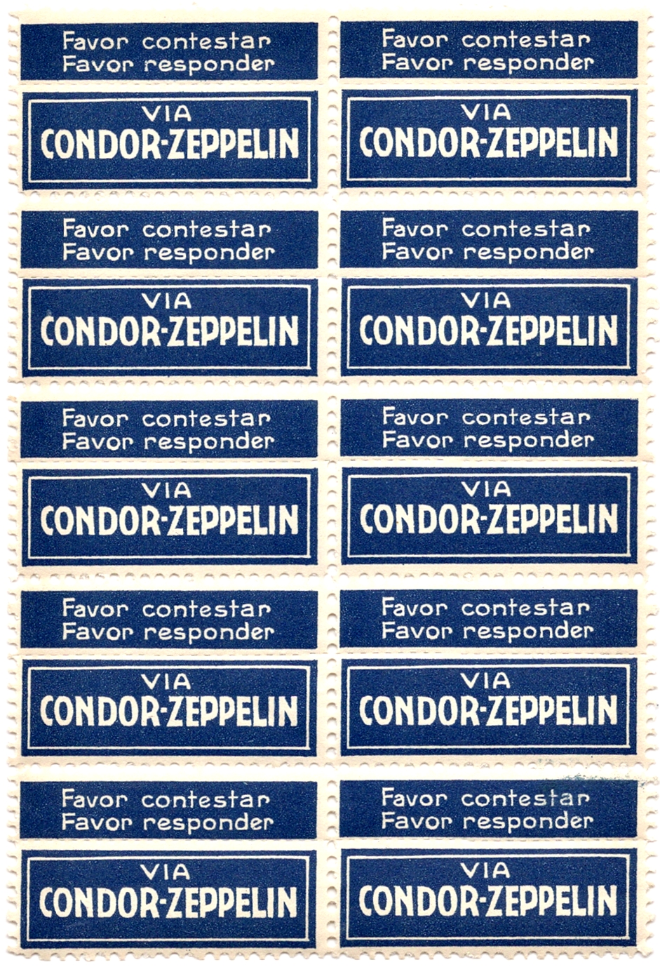 International Airmail And Priority Mail Labels: Brazil: Condor airmail ...