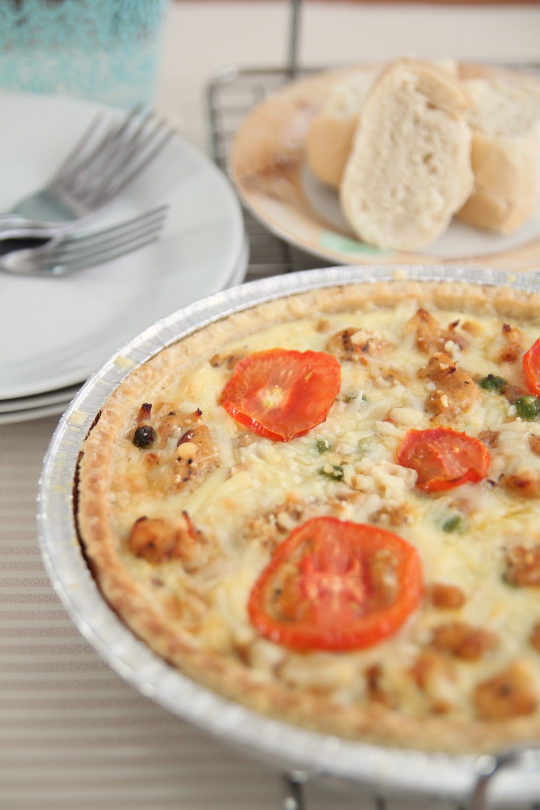 My Kitchen Antics: Easy peacy chicken tart