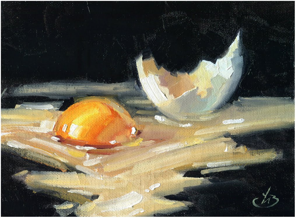 TOM BROWN FINE ART: BROKEN EGG STILL LIFE BY TOM BROWN