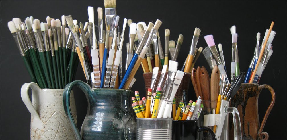 TOM BROWN FINE ART: DENTED STUDIO BRUSH CAN PAINTING BY TOM BROWN