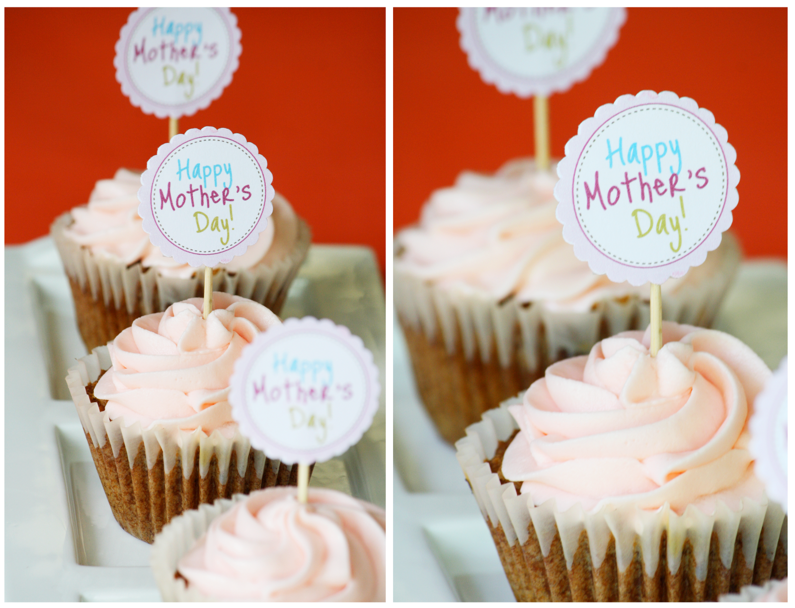 Edible Moments: Mothers Day Cupcakes and Free DIY Cupcake Toppers!