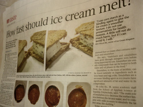 Ice Cream @ Home: An Ice Cream-Making Blog From Singapore: Newspaper ...