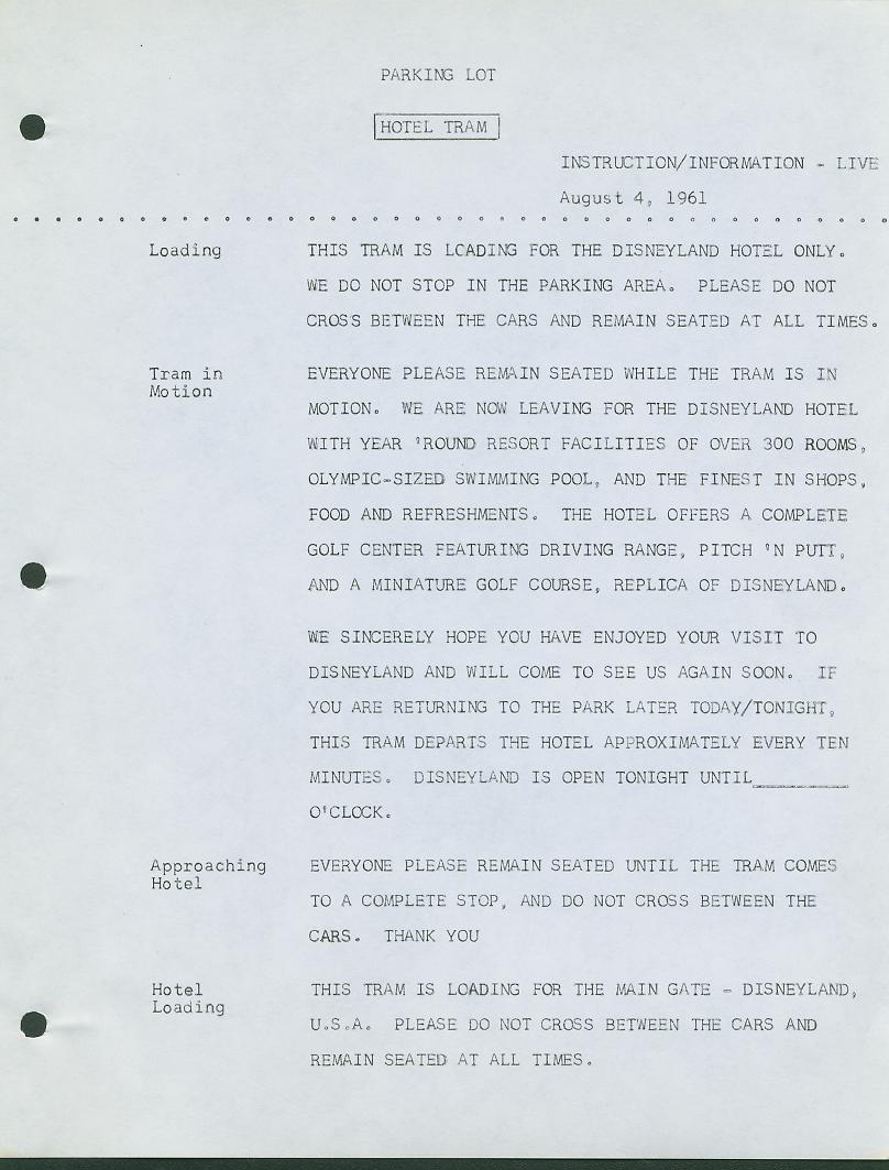 Vintage Disneyland Goodies: Tram Scripts (Get It? HA!)
