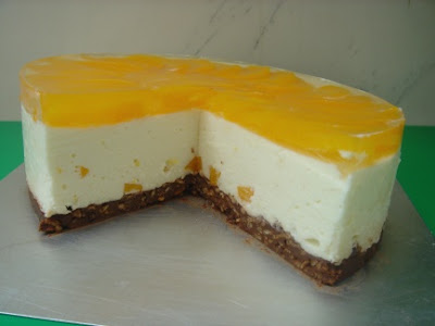 Yochana's Cake Delight! : Chilled Marshmallow Peach Cheese Cake