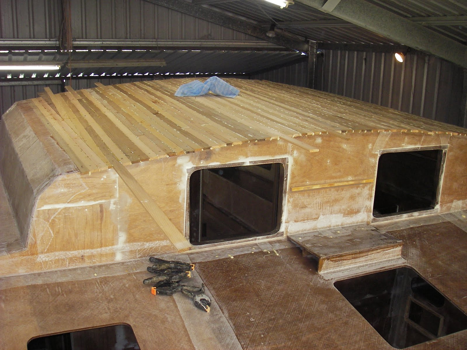 & Beyond: Stanchion Bases & Cabin Roof fitted........