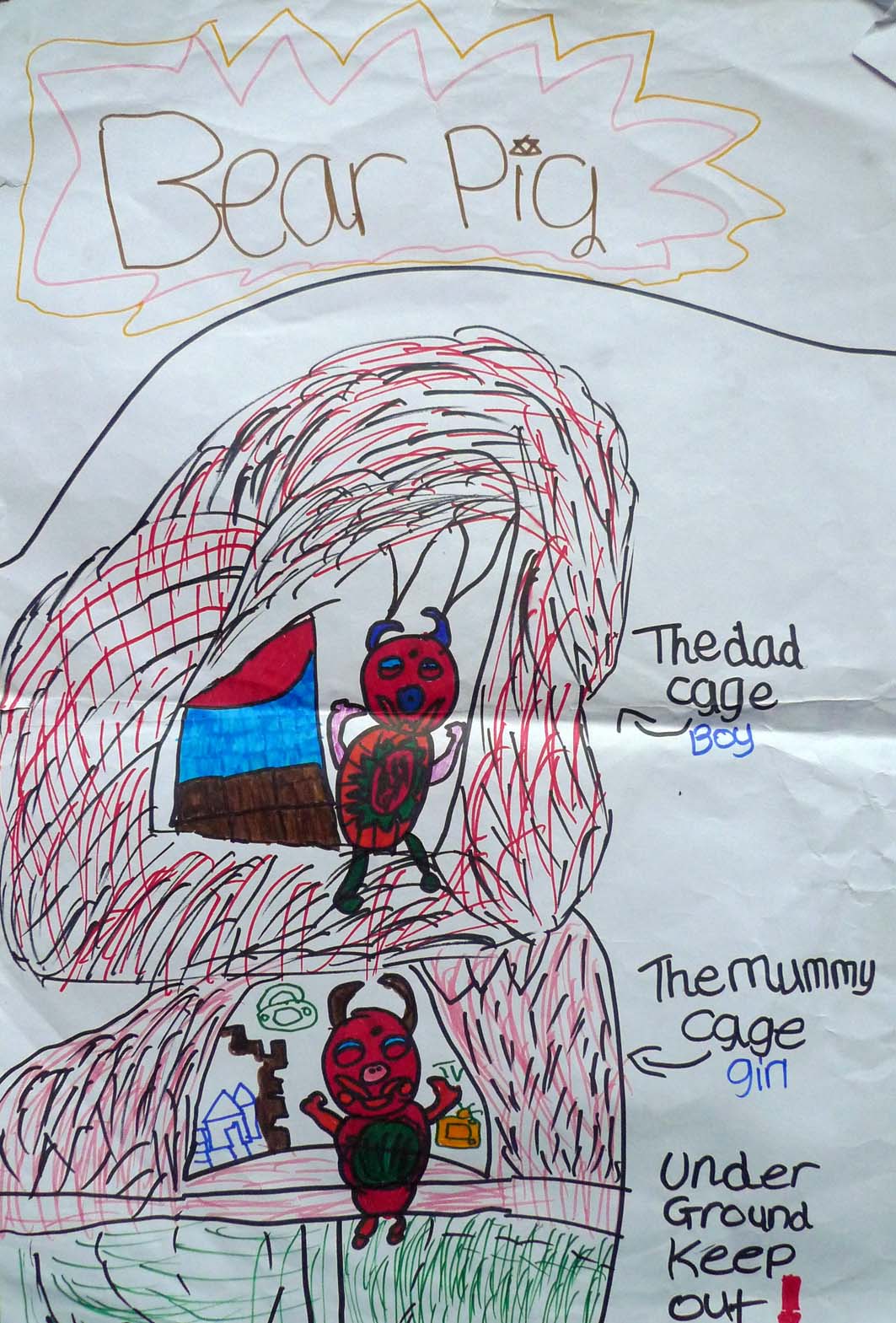 Doodle Draw: Devenias bear Pig Man drawings