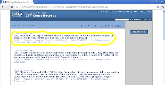 Srebrenica Genocide Blog: ICTY COURT DATABASE, PLAGUED BY SPELLING MISTAKES