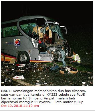 Life is too short to be ordinary: bad accident: delima express bus from ...