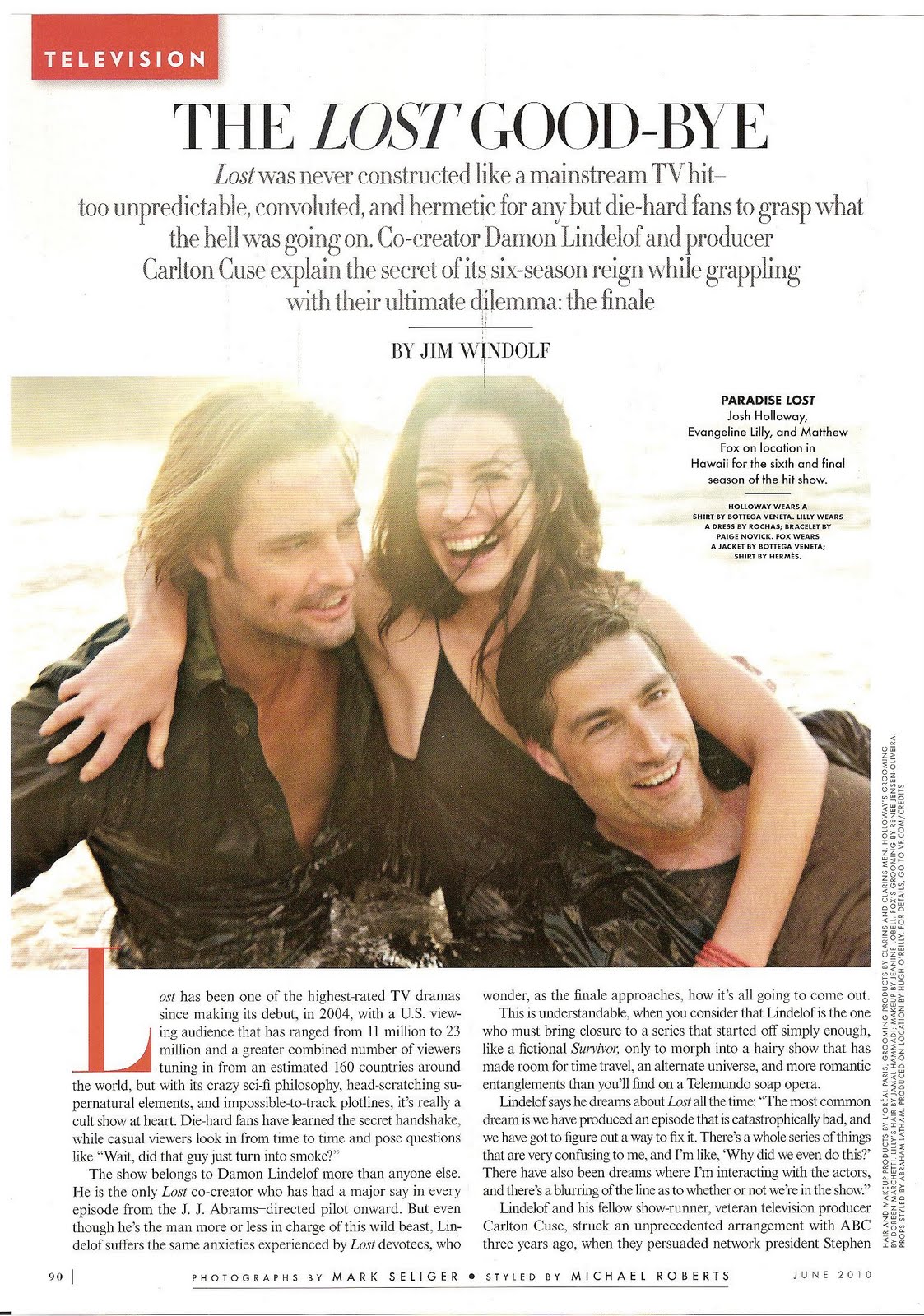 The Lost goodbye: scansione da Vanity Fair. | Lost In A FlashForward