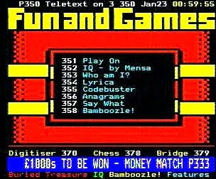 Cult Software: Bamboozle - Channel 4 / Teletext