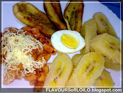 A very unsual breakfast combo