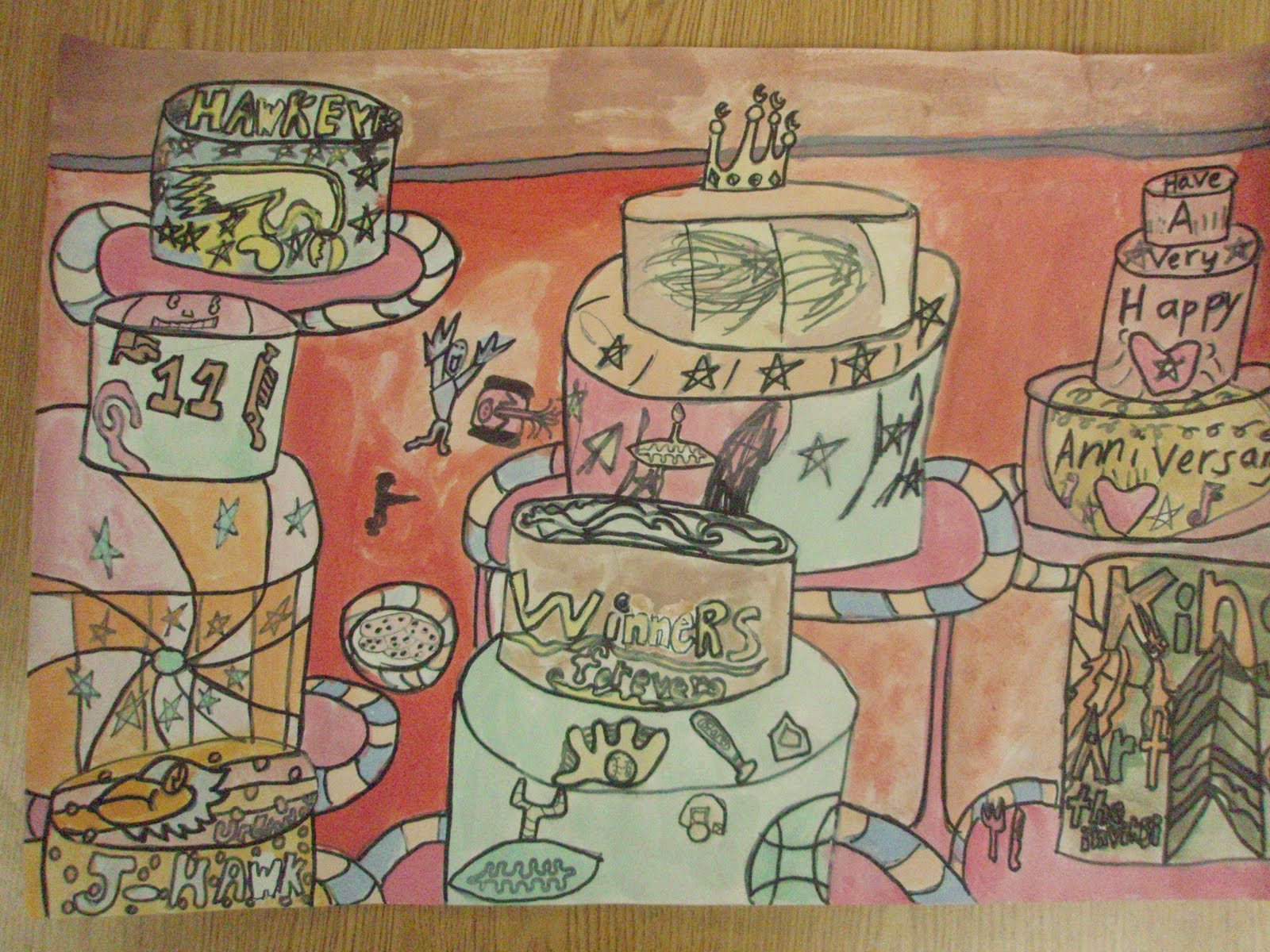 Ms. Matsuoka's Art Room: 4th grade Wayne Thiebaud-inspired Cake Paintings