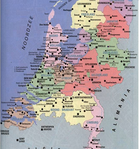 Viajes A Holanda: Mapa de Holanda