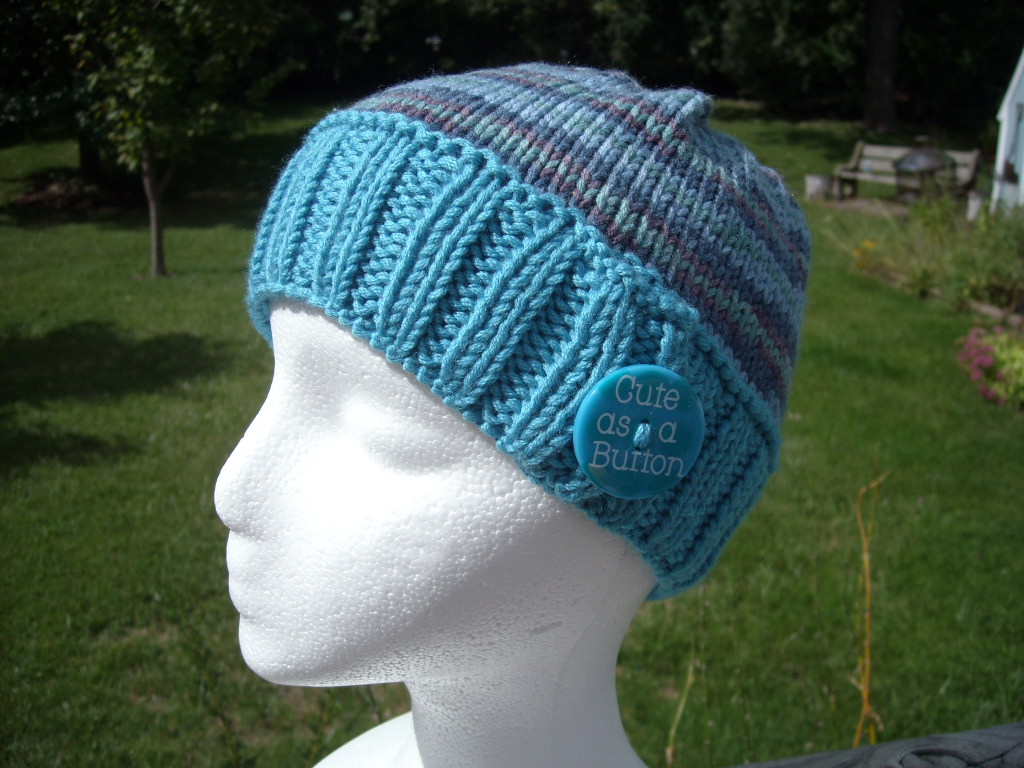 September hat #3 - Button-Tab Knit Hat