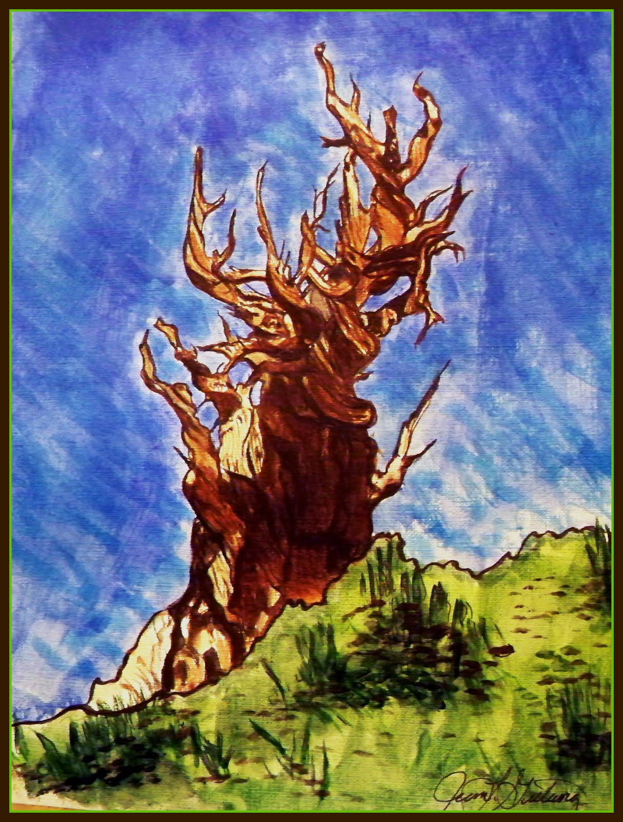 We Can Art: Gnarled Tree 2- Mixed Media
