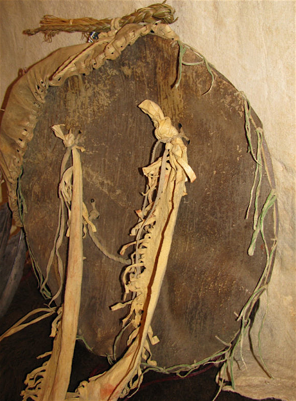 Contemporary Makers: Plains Painted Buffalo Hide Shield with Buckskin ...