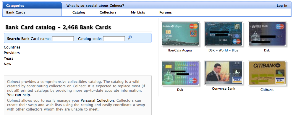 Colnect, Connecting Collectors: Bank Card catalog is growing quickly ...