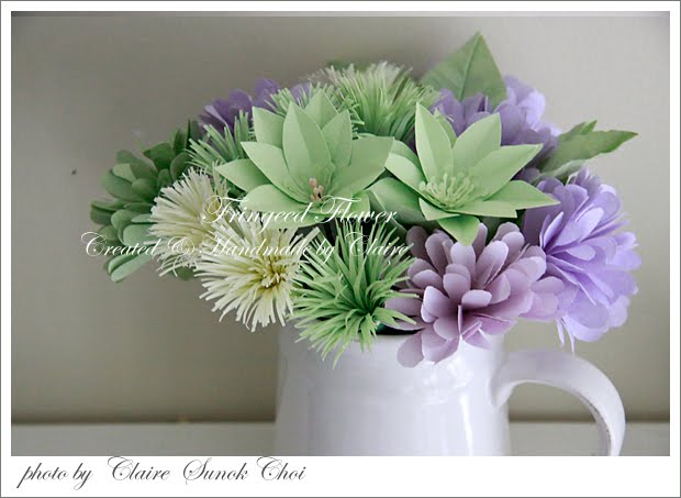 Claire's paper craft: Fringed Flower- tutorial