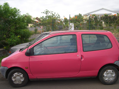 Capu et Max à la Réunion: La légendaire twingo rose