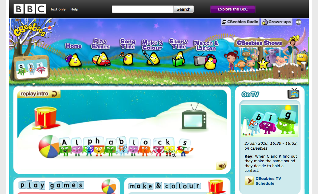 Cbeebies alphablocks game - avidnaa