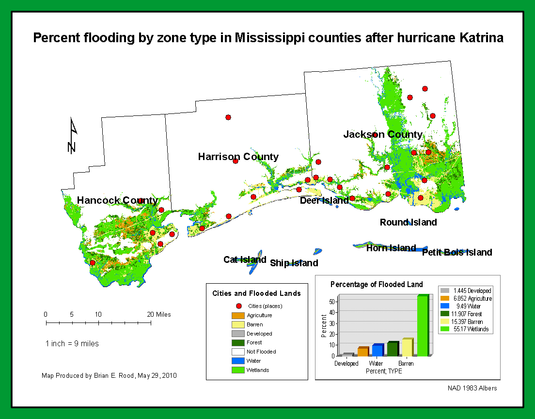 Applications in GIS - Rood: Week 3: Coastal flooding from Hurricane Katrina