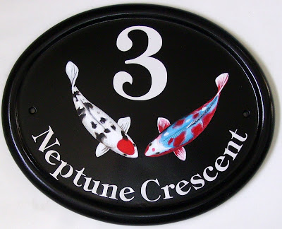 Pictorial House Signs from Yoursigns Ltd: house Sign with Koi Carp ...