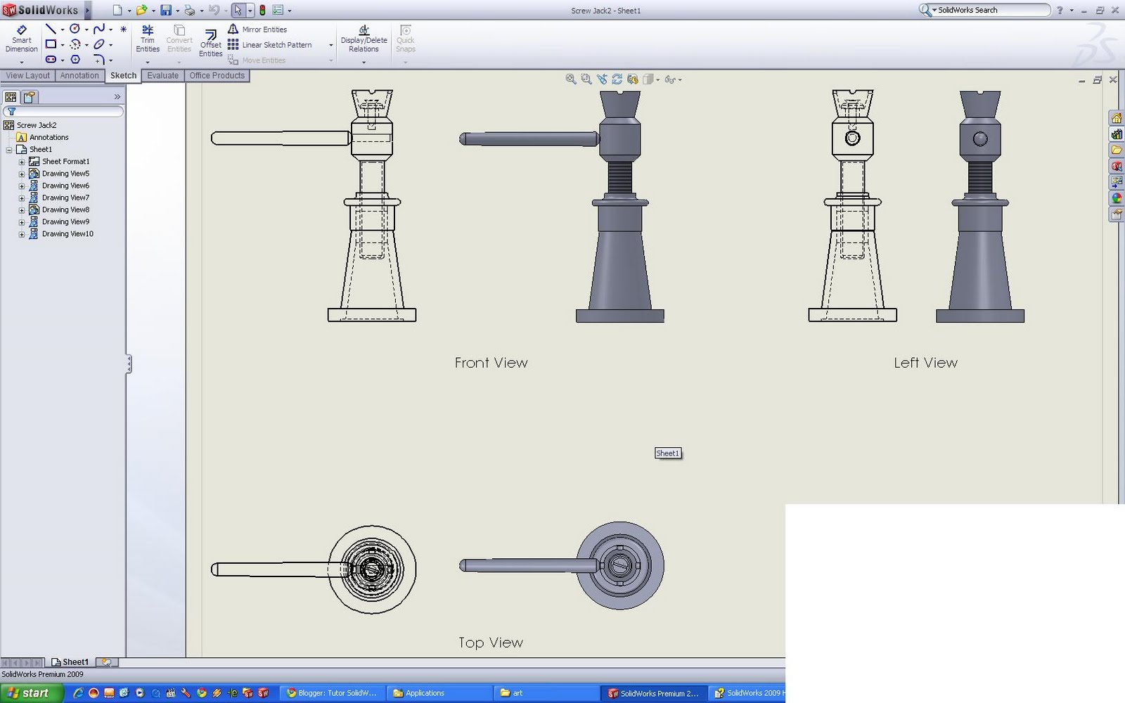 Tutor SolidWorks: Screw Jack2