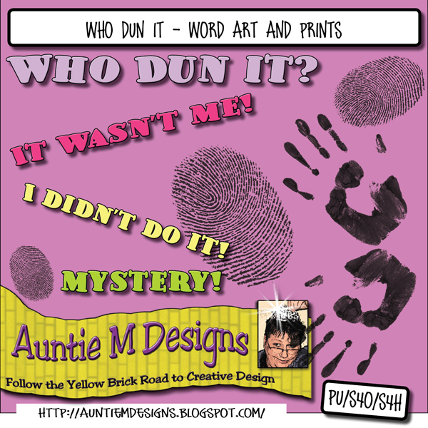 Auntie M Designs: Who Dun It Kit - Question Marks, Paper, Word Art and ...