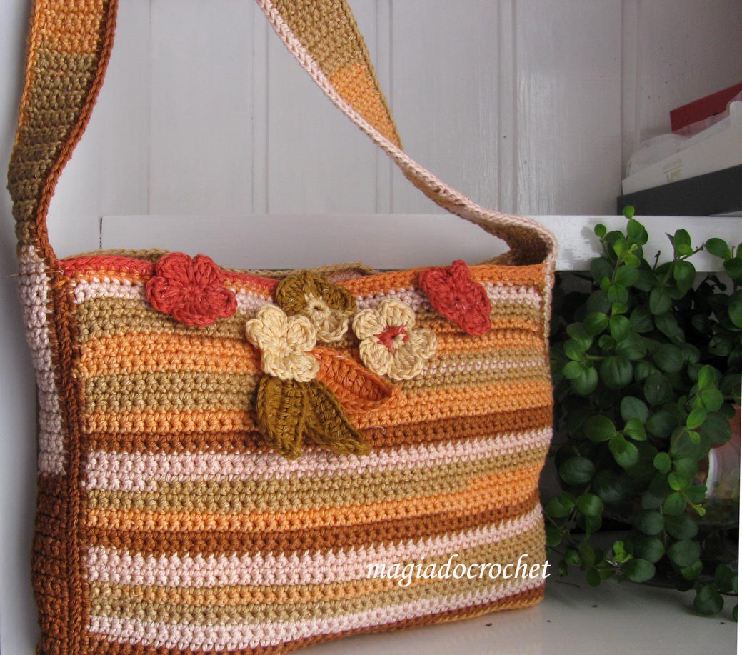Magia do Crochet: Mala/bolsa matizada em crochet, andamento do meu Wip ...