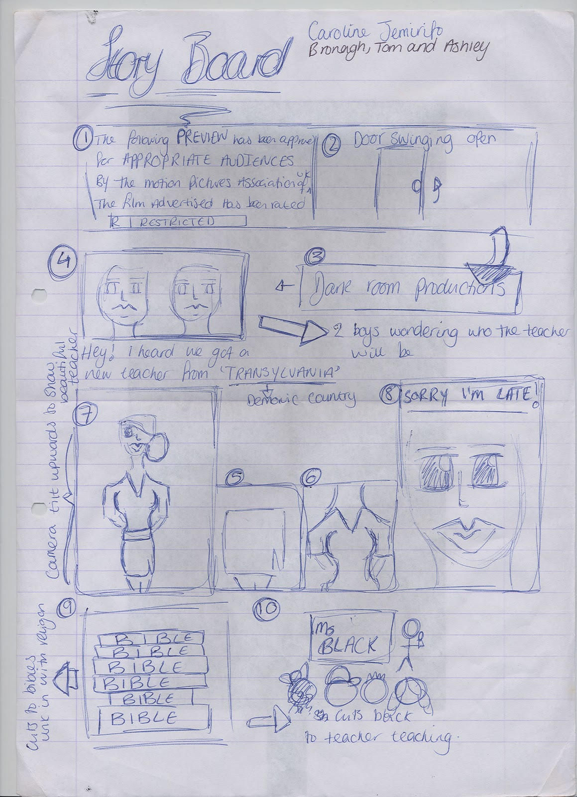Dark Room Productions: Story Boards