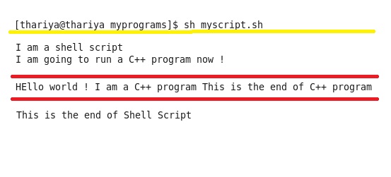Sliit From The Beginning C Inside A Shell Script