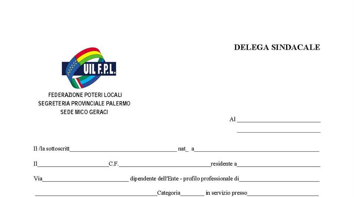 Lavoratori & Professionisti : Delega sindacale UIL FPL