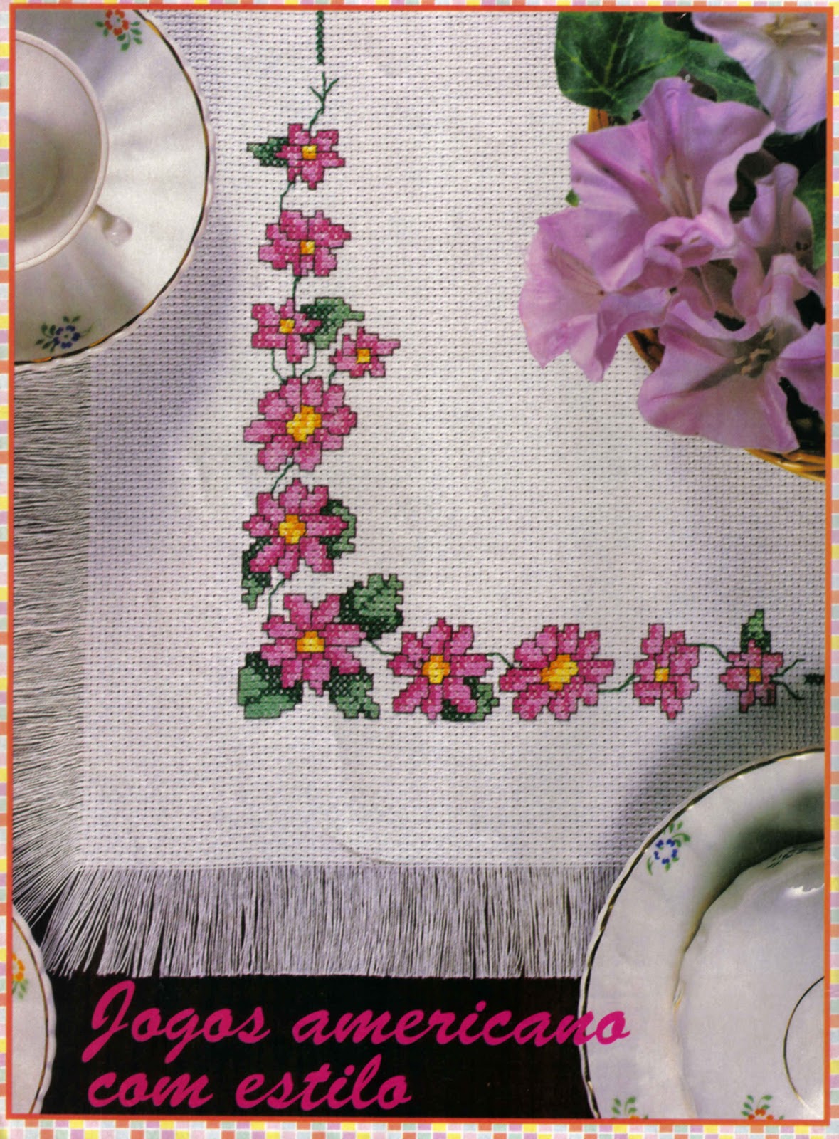 Luci Artes: Bordado em Ponto Cruz- Cantos com Gráficos
