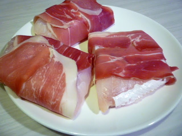3 hungry tummies: Baked Rockling Fillet Wrapped In Prosciutto