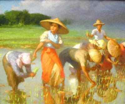 artnframes: Planting Rice Painting by Fernando Amorsolo