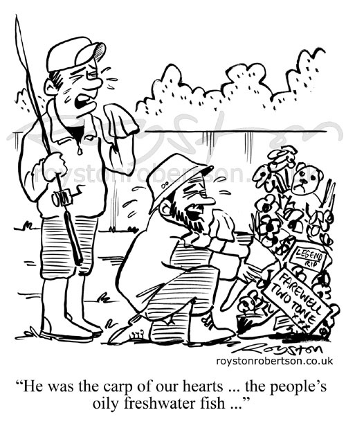 Royston Cartoons: Angling cartoon: Tribute to a dead fish