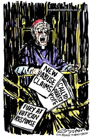 Royston Cartoons: Religion cartoon: Screaming Pope