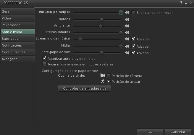 Tutoriais Second Life: ::: Configurando Voz no Second Life Viewer 2 (voice)