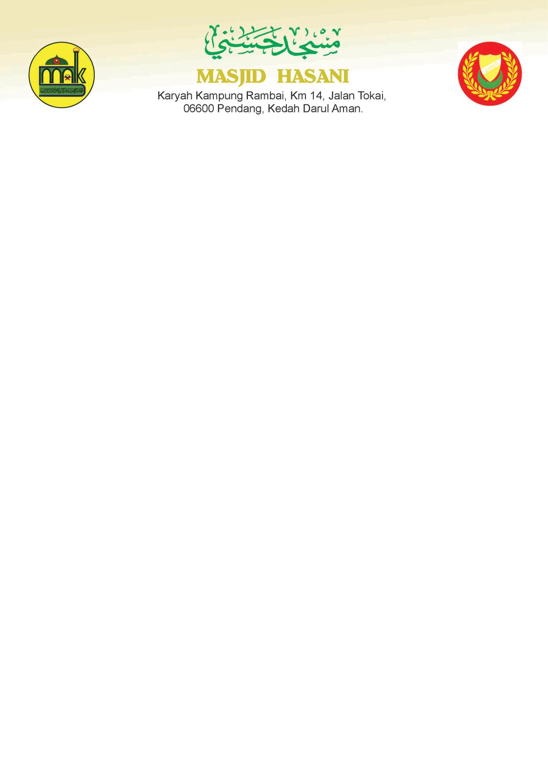 #kubangrotan: letterhead Masjid hasani
