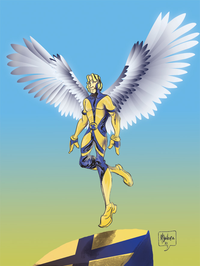 Manny Cartoon: FInal Xmen Angel Design