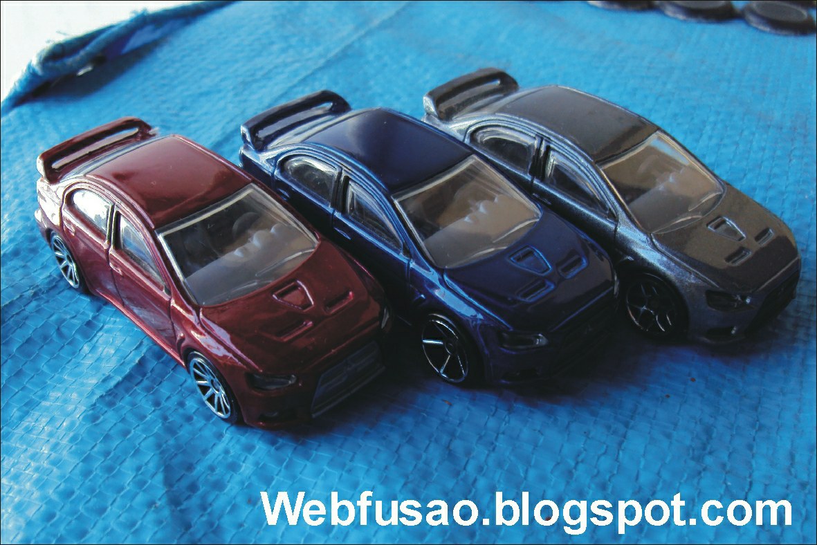 Fusão: HW - Mitsubishi Lancer Evolution X - 2008 - Cinza, Vinho e Azul